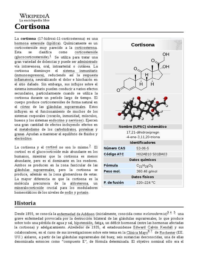 Cortisona | Descargar gratis PDF | Sistema endocrino | Especialidades ...