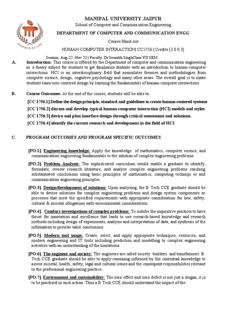 Course Handout CC1756 | PDF