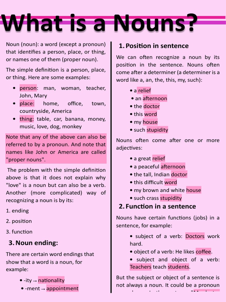 Nouns | PDF | Noun | Verb