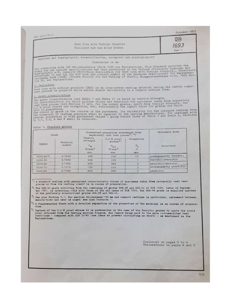 DIN1693 Part 1 - Part 2 | PDF
