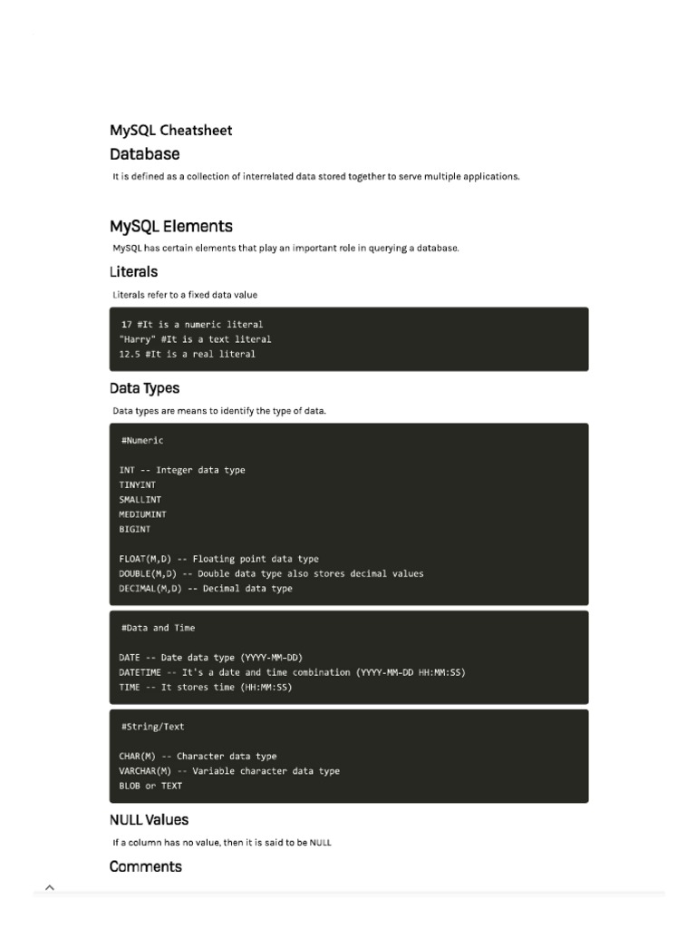 Notes SQL Commands Code WTH Harry | PDF