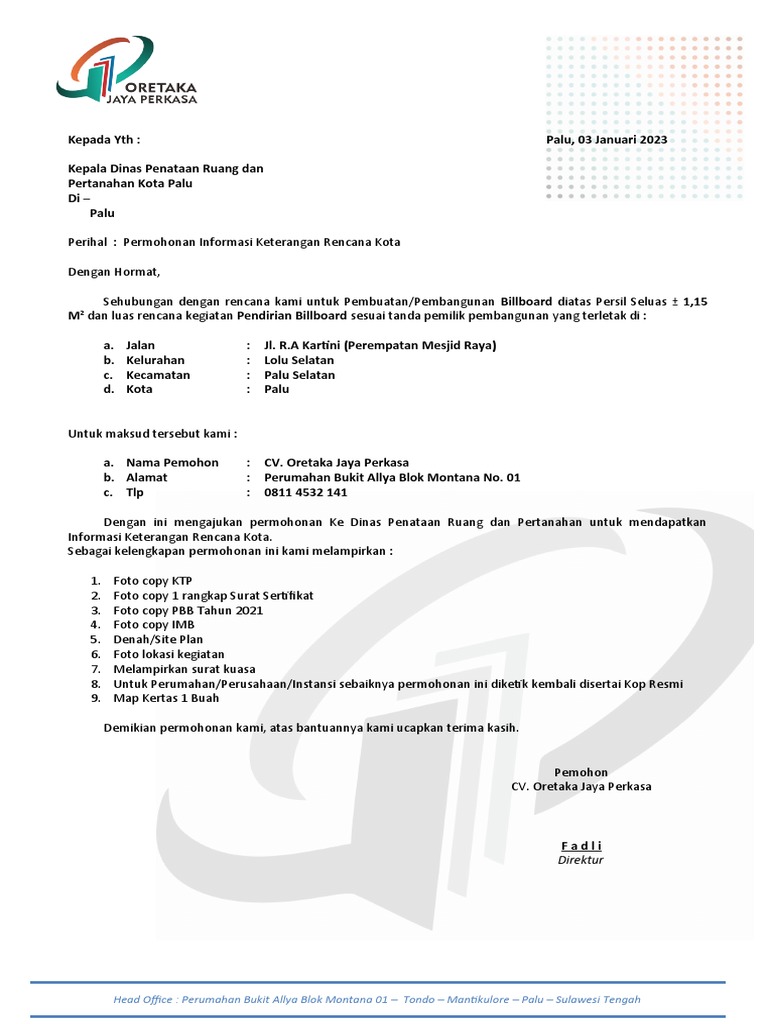 Surat Permohona KRK | PDF