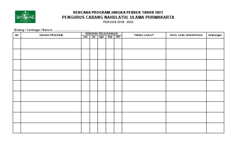 Tabel Program Kerja Tahun 2023 | PDF