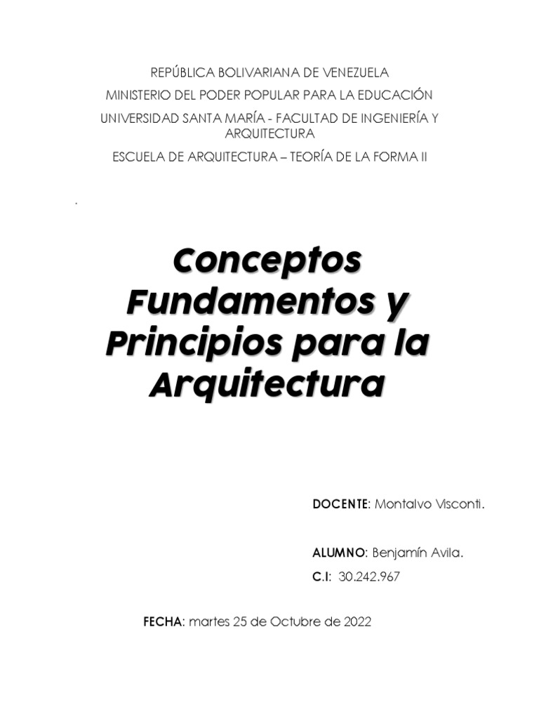 Conceptos y Fundamentos y Principios para La Arquitectura | PDF ...