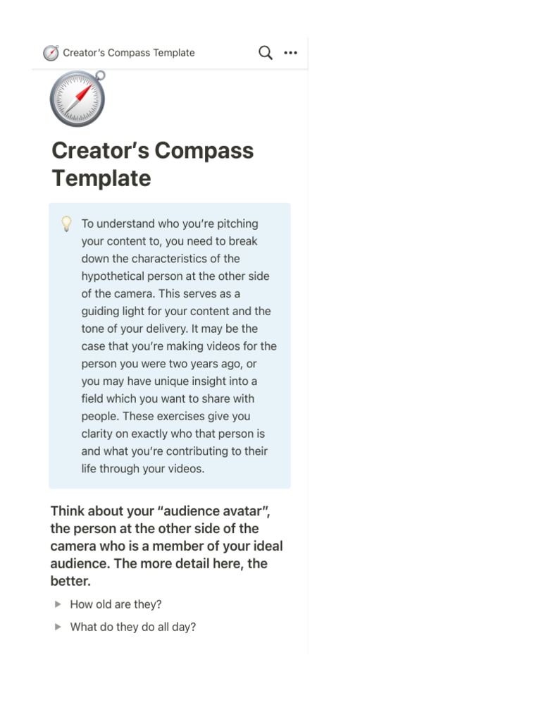 ? Creator's Compass Template | PDF