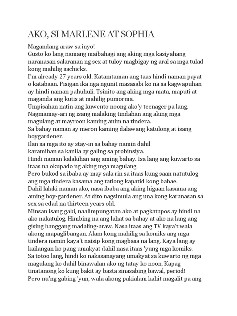 Ako, Si Marlene at Sophia | PDF