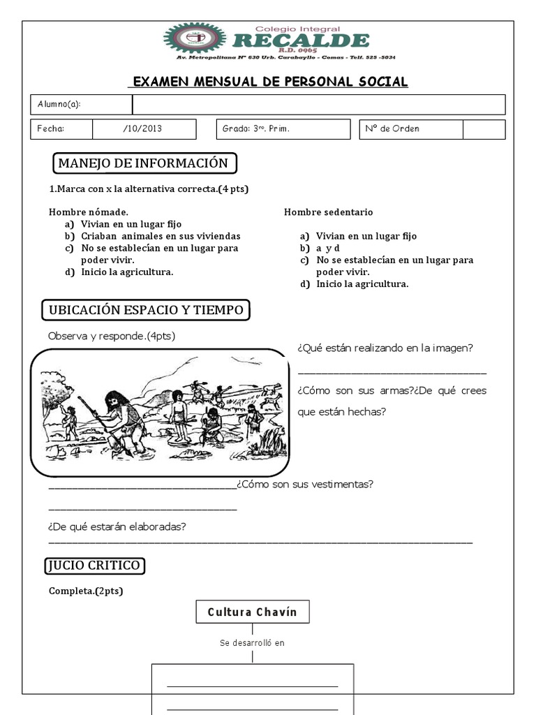 Examenes de 3er Grado Octubre | PDF | Doce olímpicos