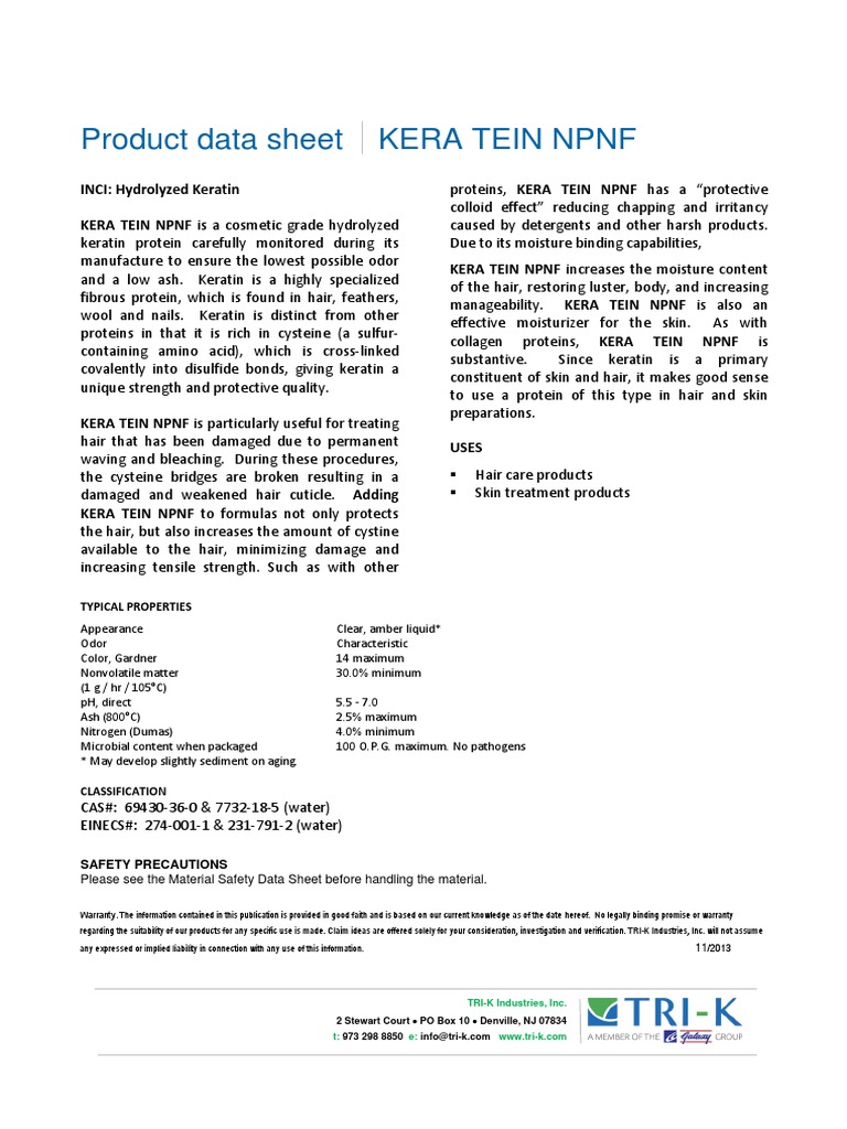 Kera Tein NPNF (42-26 EX) - PDS - v1 | PDF