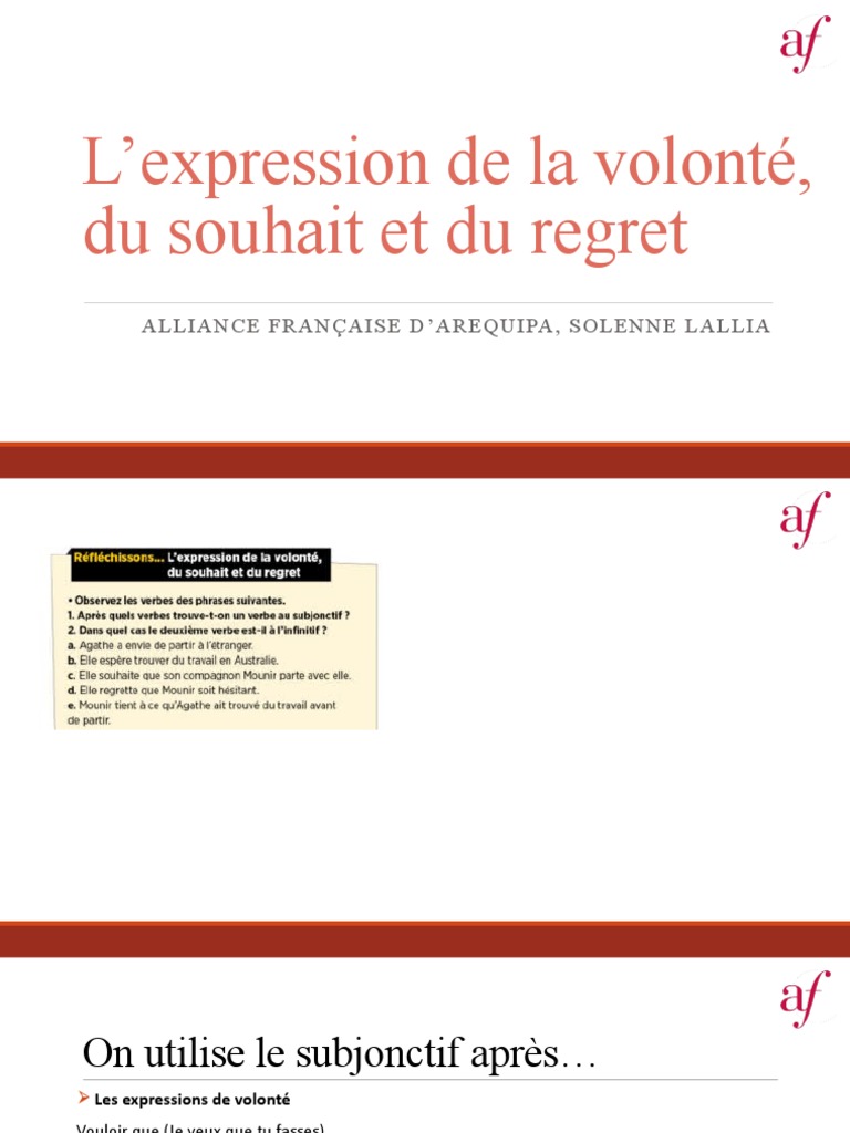 b2-1 lexpression de la volontee du souhait et du regret (1) | PDF ...