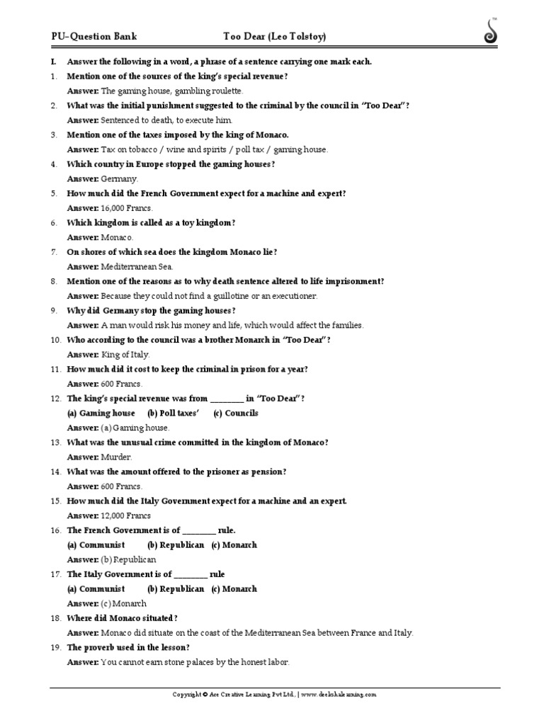 Too Dear | PDF | War And Peace | Taxes