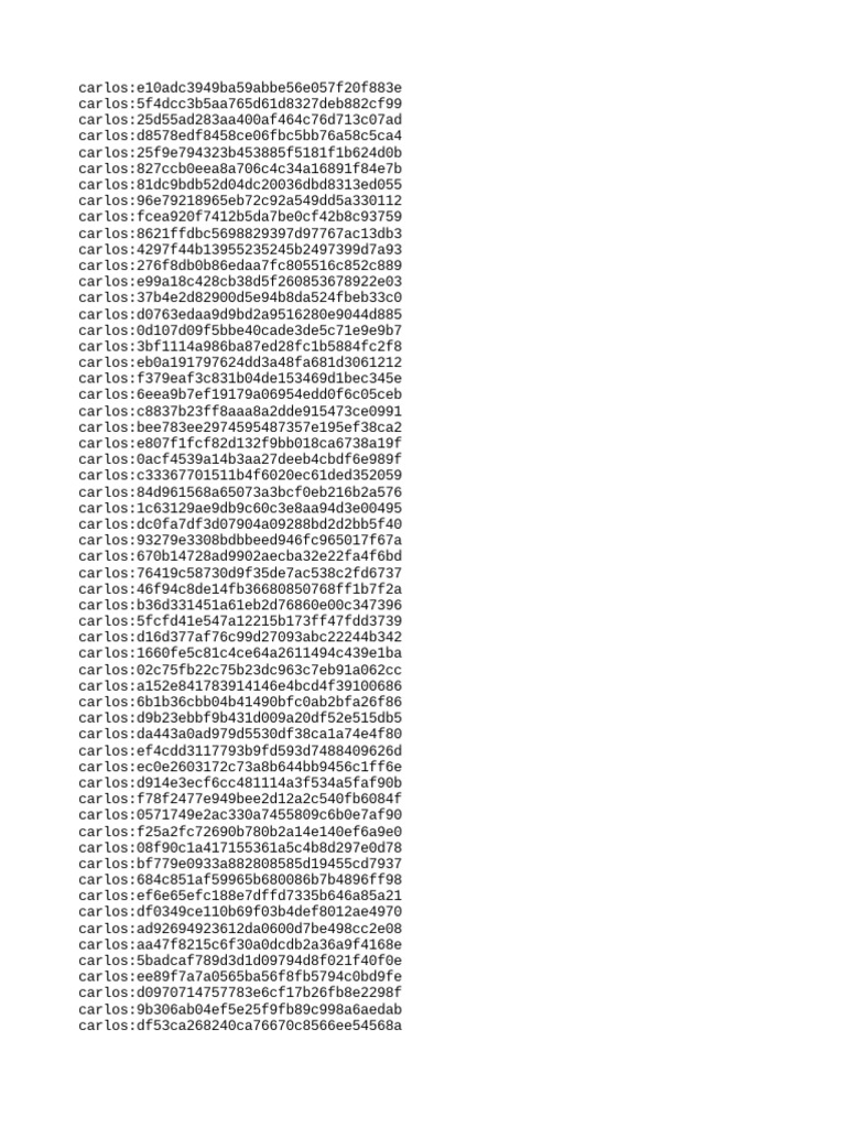 MD5-Hash of Port Swigger Word List | PDF | Business | Computers