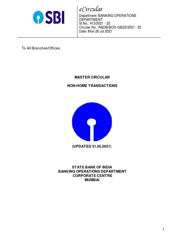 Non Home Br Revised Cir Pdf Cheque Deposit Account