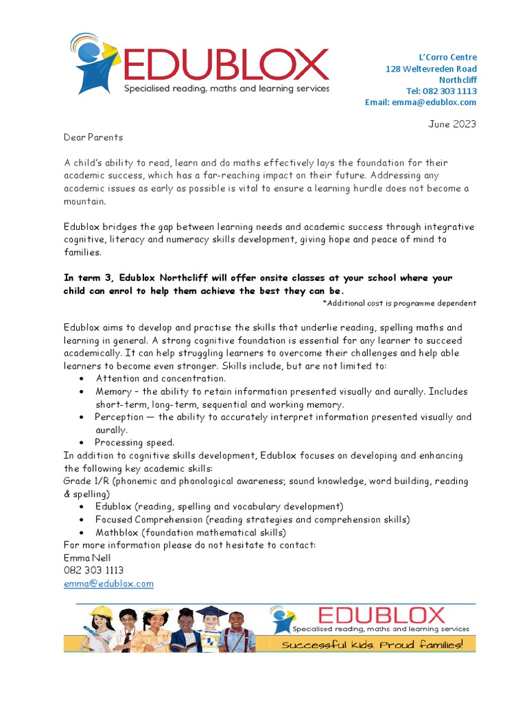 Edublox Letter - Jun 2023 | PDF | Intelligence | Learning Methods