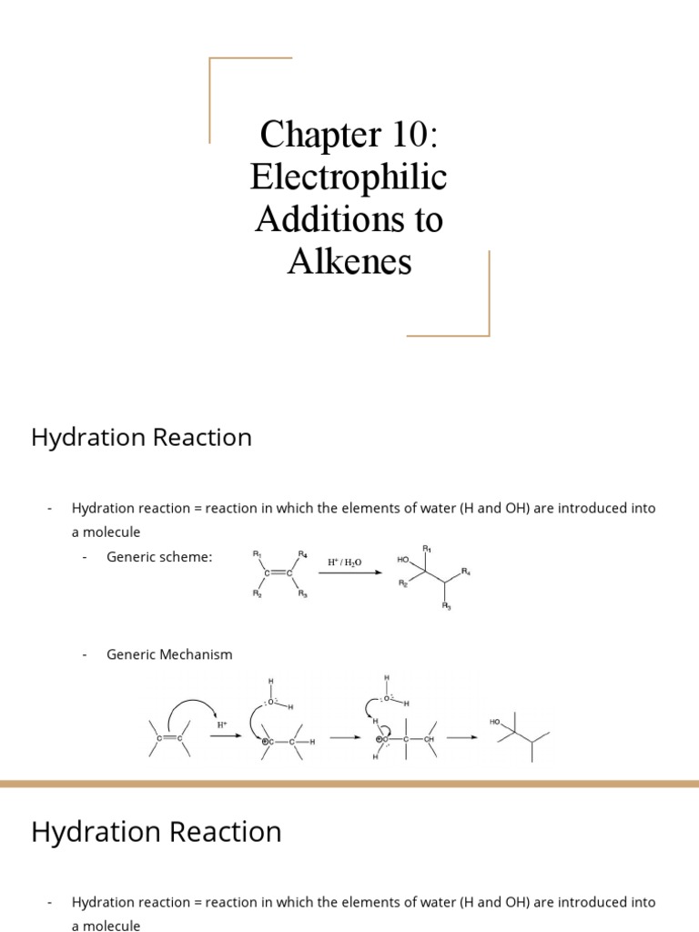 Chapter 10 - Electrophilic Additions To Alkenes | PDF | Chemical ...