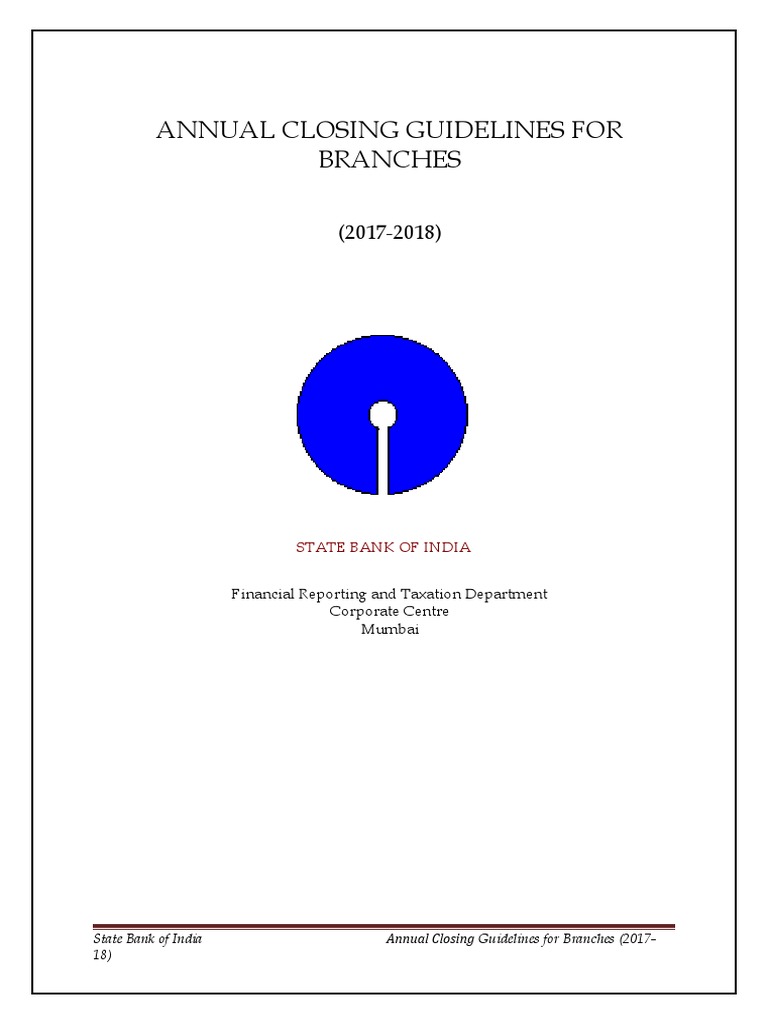 Annual Closing Guidelines For Branches For March 2018 | Download Free ...