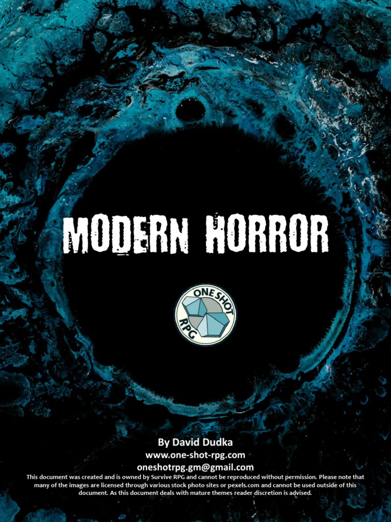 One-Shot RPG Modern Horror Rules Version 02212023 | PDF | Necromancy