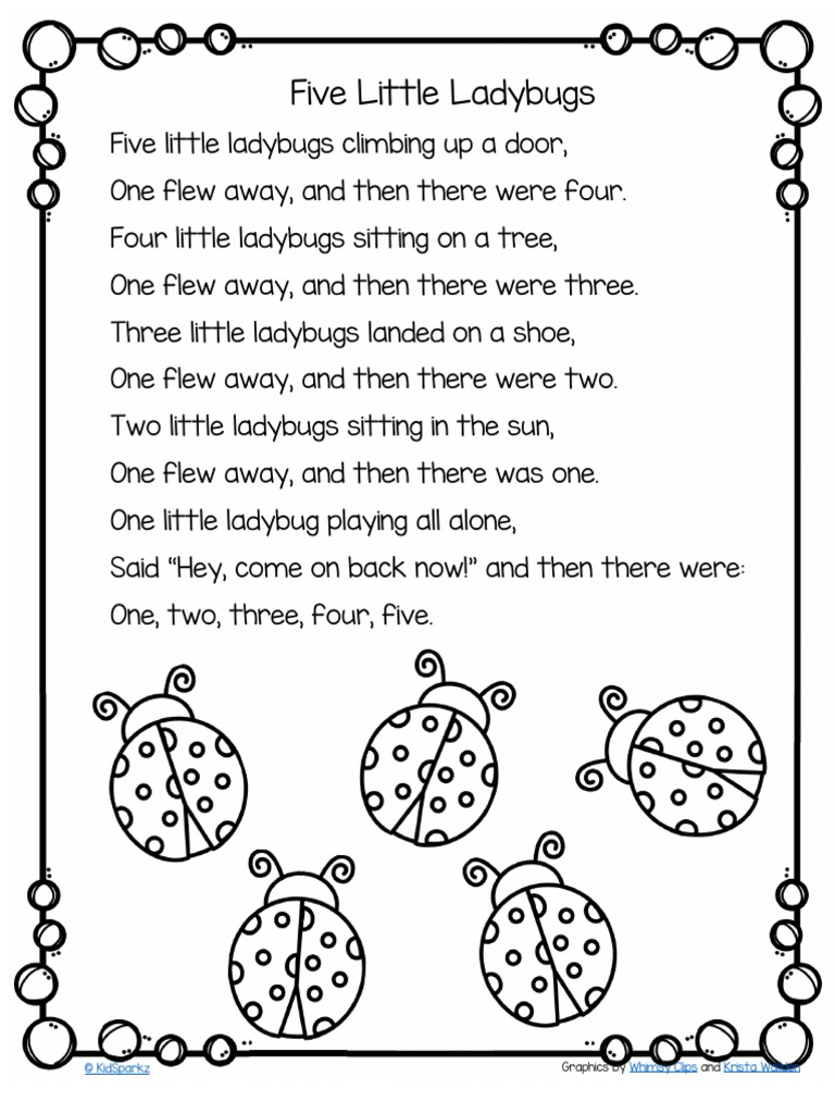 Ladybug Rhyme Printables 1 | PDF | Young Adult