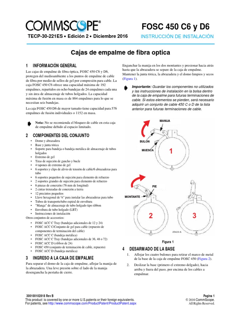 Cierre FOSC D6 | PDF | Fibra óptica | Equipo