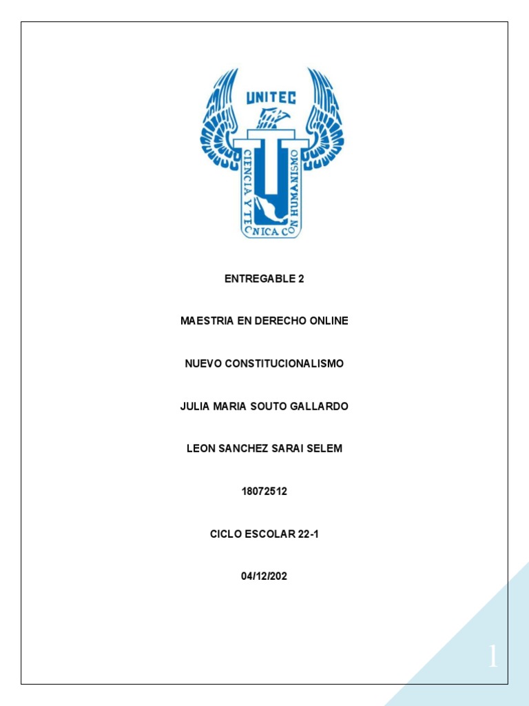 Entregable2 Nuevoconstitucionalismo Leonsanchezsaraiselem 18072512 | PDF
