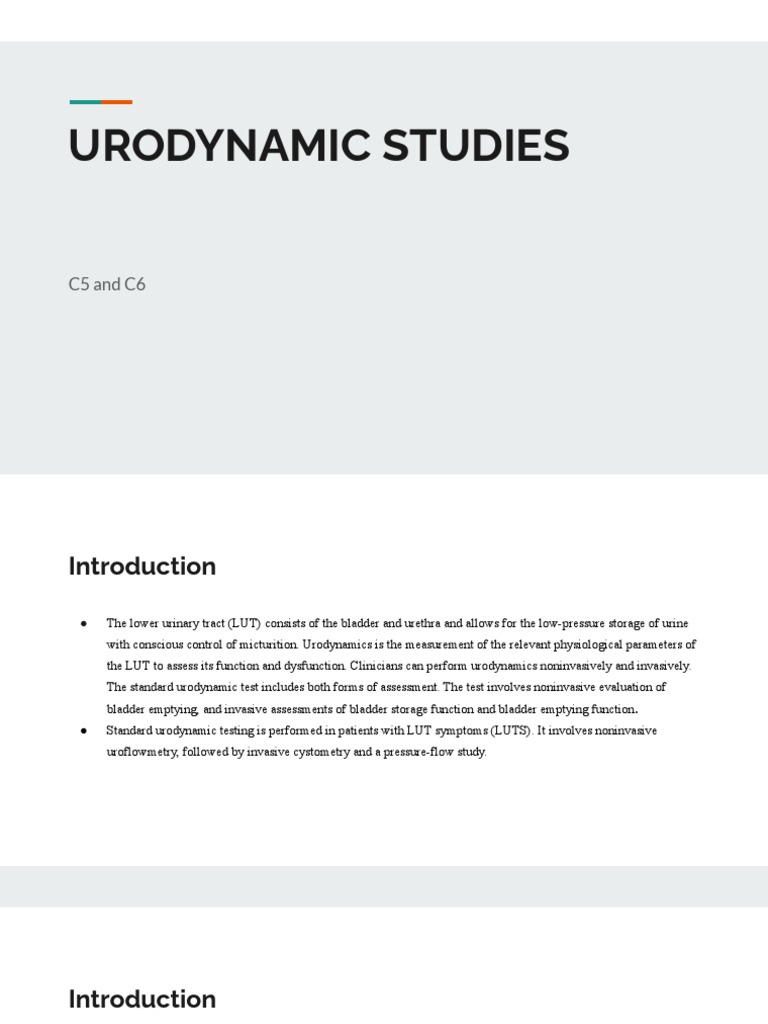 Urodynamic Studies | PDF