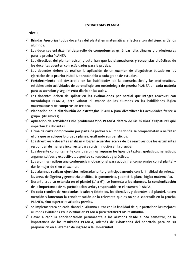 ESTRATEGIAS PLANEA de Cosdac | PDF | Enseñando | Evaluación
