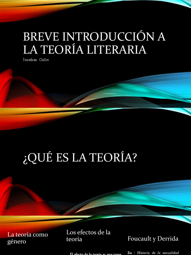Breve Introduccion A La Teoria Literaria - Culler | PDF | Teoría | Michel Foucault