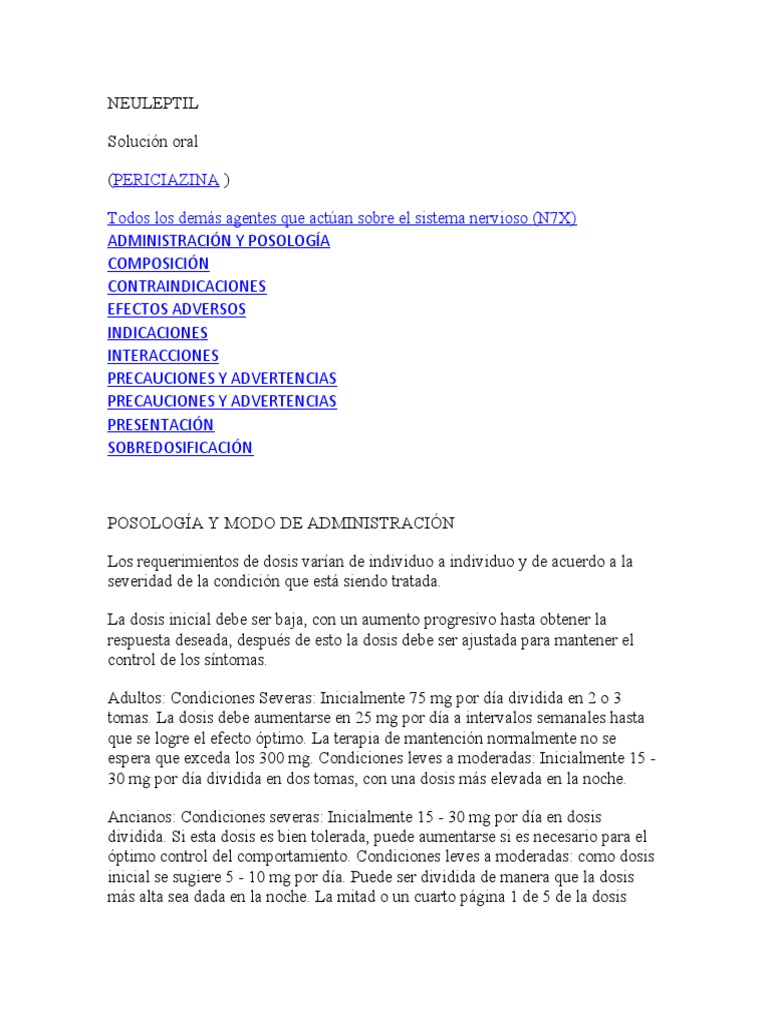 Neuleptil | PDF | Antipsicótico | Farmacología
