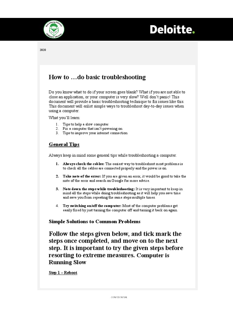 Basic Troubleshooting Techniques | PDF | Troubleshooting | Computing Basic Troubleshooting Techniques | PDF | Troubleshooting | Computing