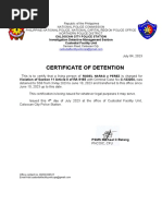Certificate of Detention | PDF
