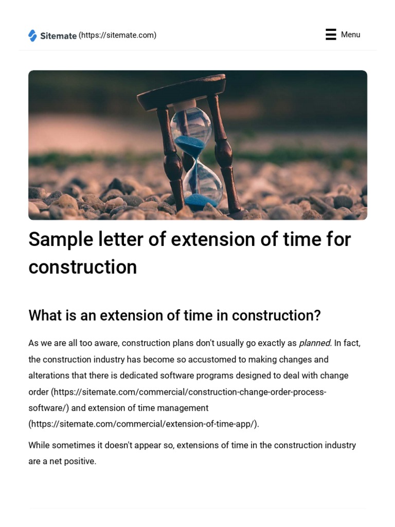 Sample Letter of Extension of Time For Construction (EOT Letter) | PDF ...