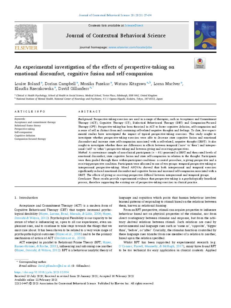 An Experimental Investigation of The Effects of Perspective-Taking On ...