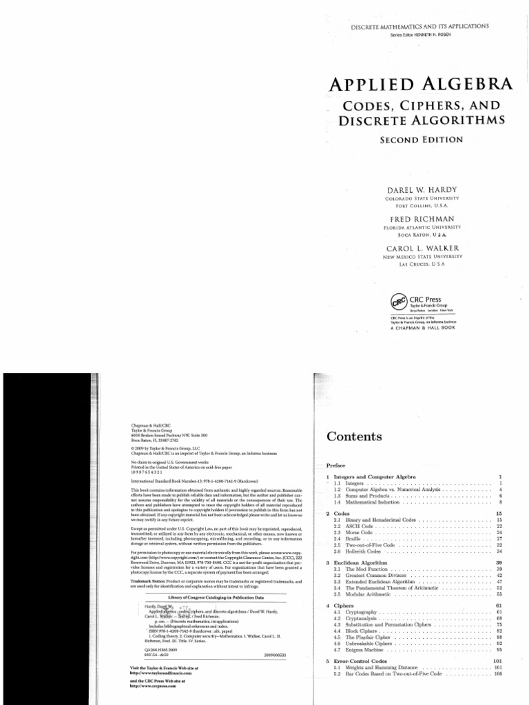 Discrete Mathematics And Its Applications Darel W Hardy Fred Richman Carol L Walker