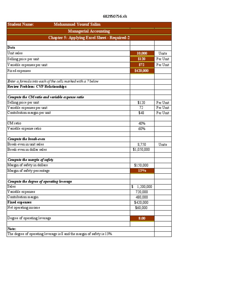 Chapter 5, Applying Excel Required 3 | Download Free PDF | Financial ...