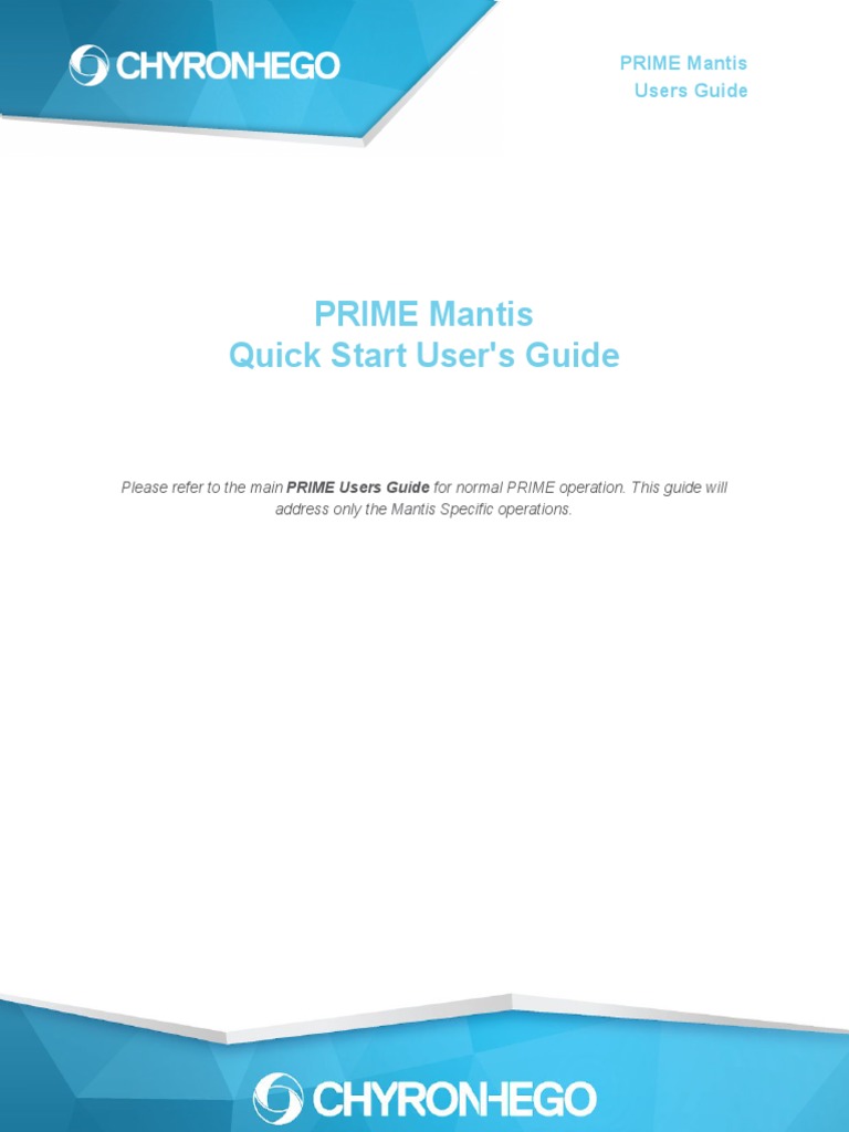 PRIME Mantis Quick Start Users Guide | PDF