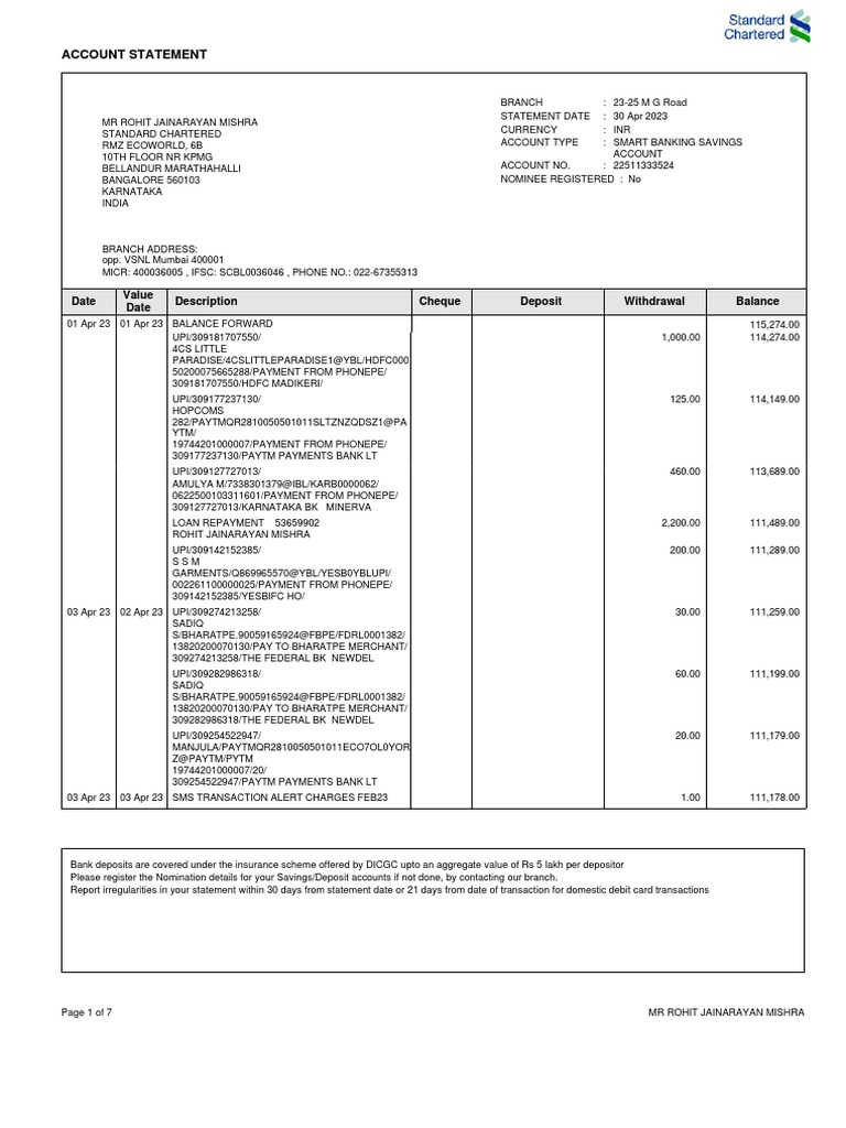 E Statement | PDF | Banks | Payments