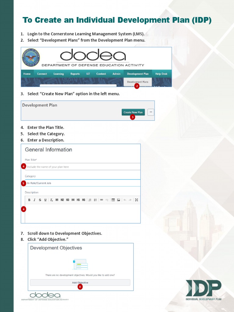 CSOD - Idp Employee Task Aid Packet | PDF