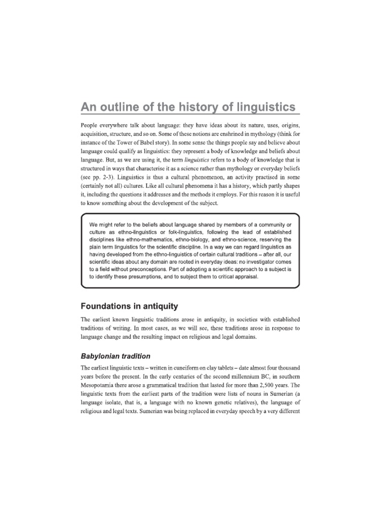 History of Linguistics | PDF