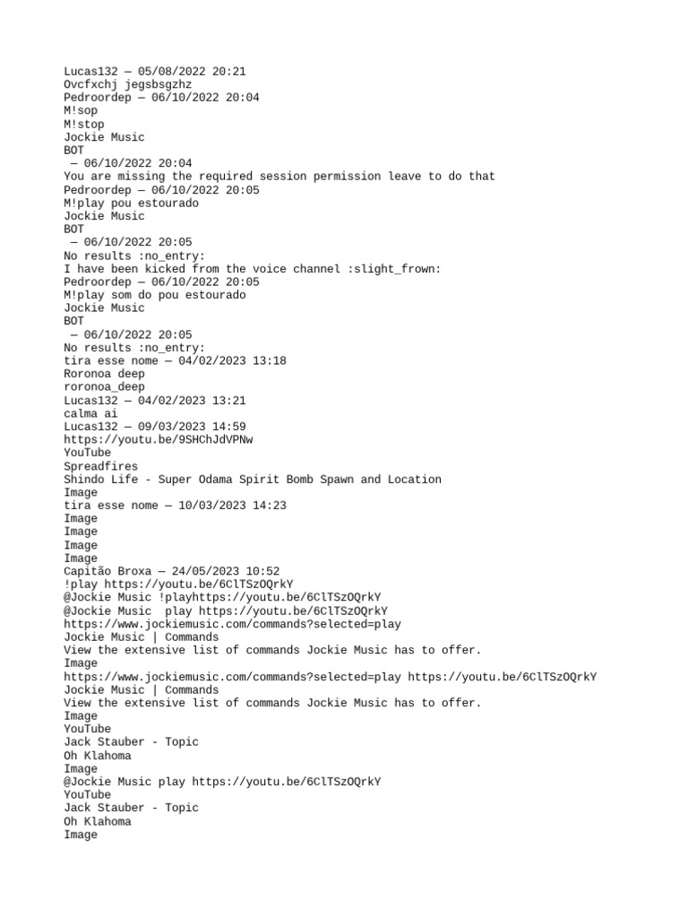 Jockie Music Bot Command Usage | PDF | You Tube