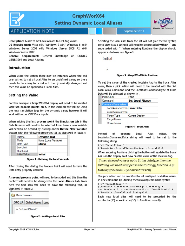 GraphWorX64 - Setting Dynamic Local Aliases | PDF | Microsoft Windows | String (Computer Science)