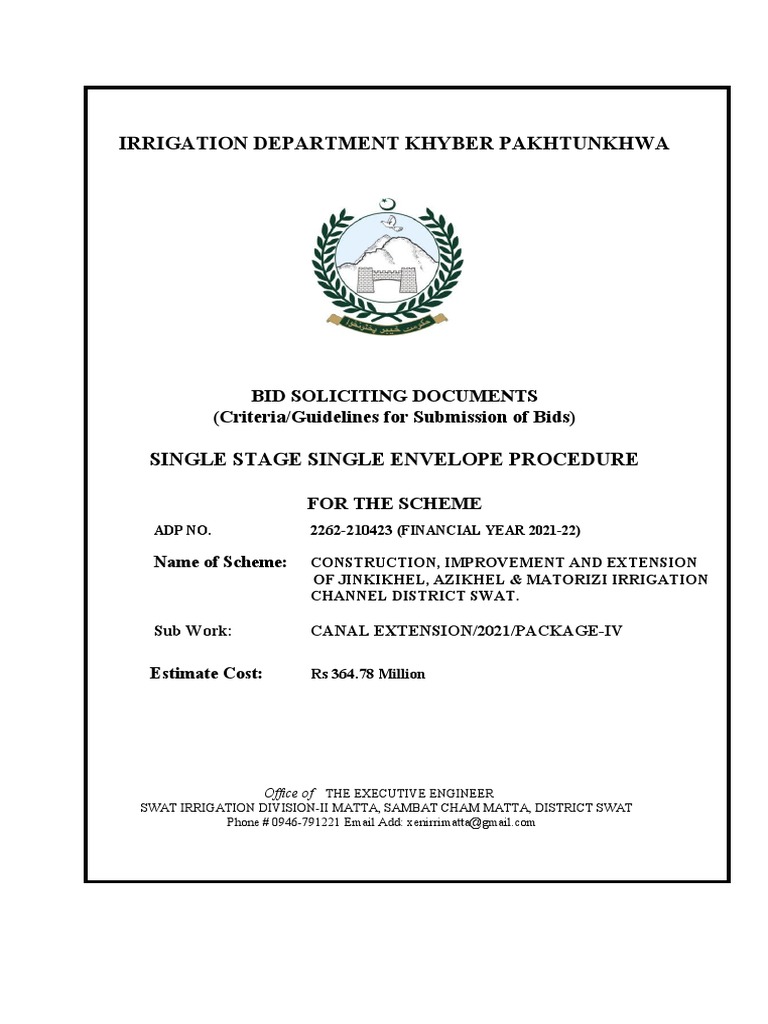 Canal Extension 2021 Package-IV | PDF | Joint Venture | Procurement