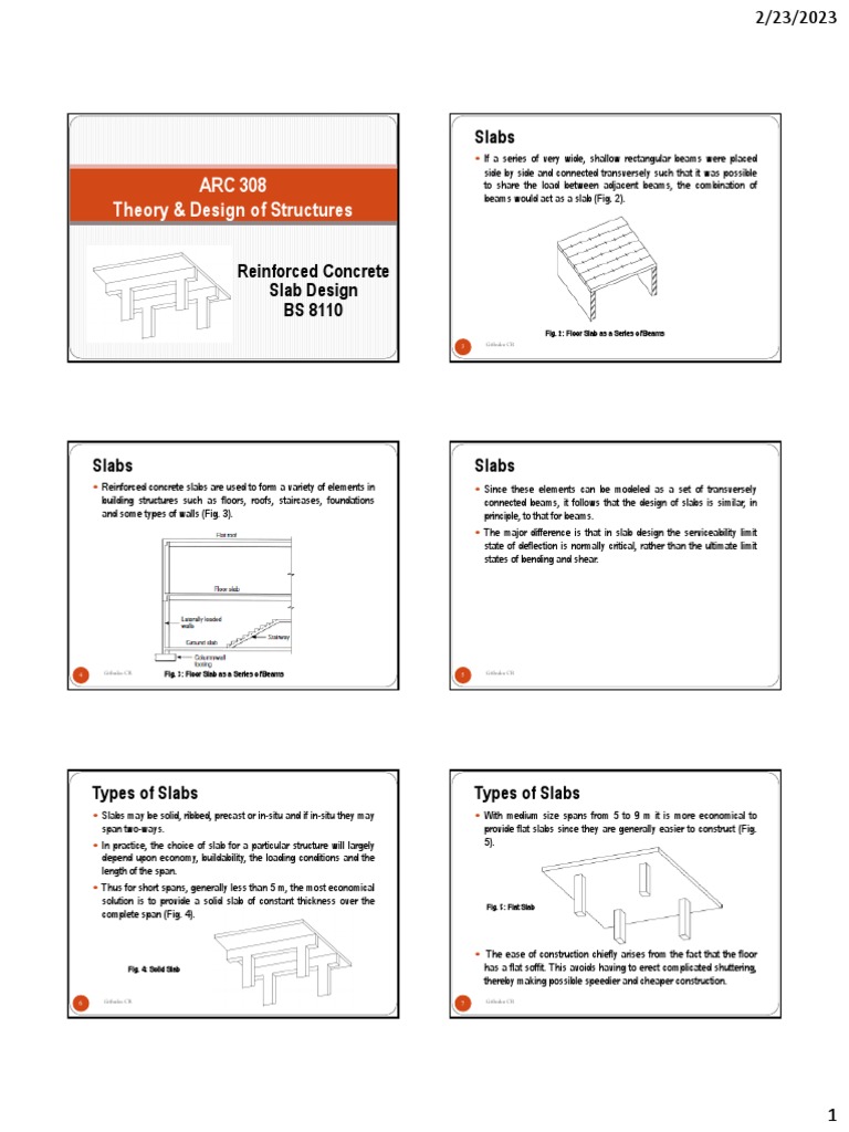 Reinforced Concrete Slab Design - BS 8110 | PDF | Beam (Structure ...