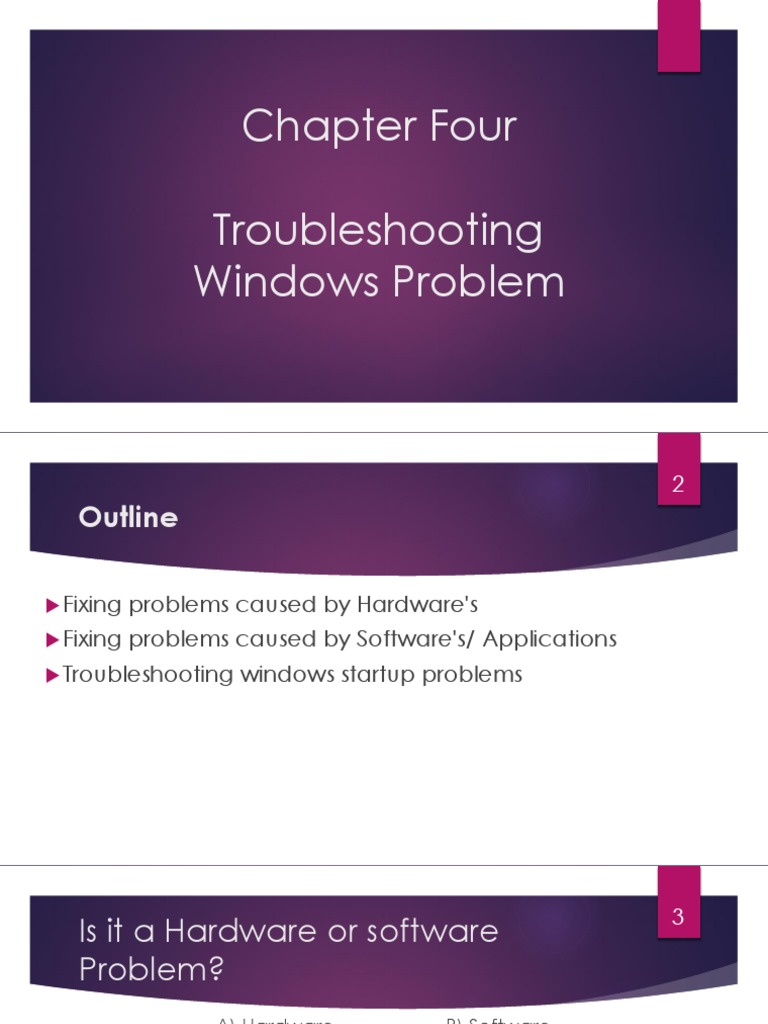 Chapter 4 TROUBLESHOOTING WINDOWS PROBLEMS | PDF | Booting | Computer ...
