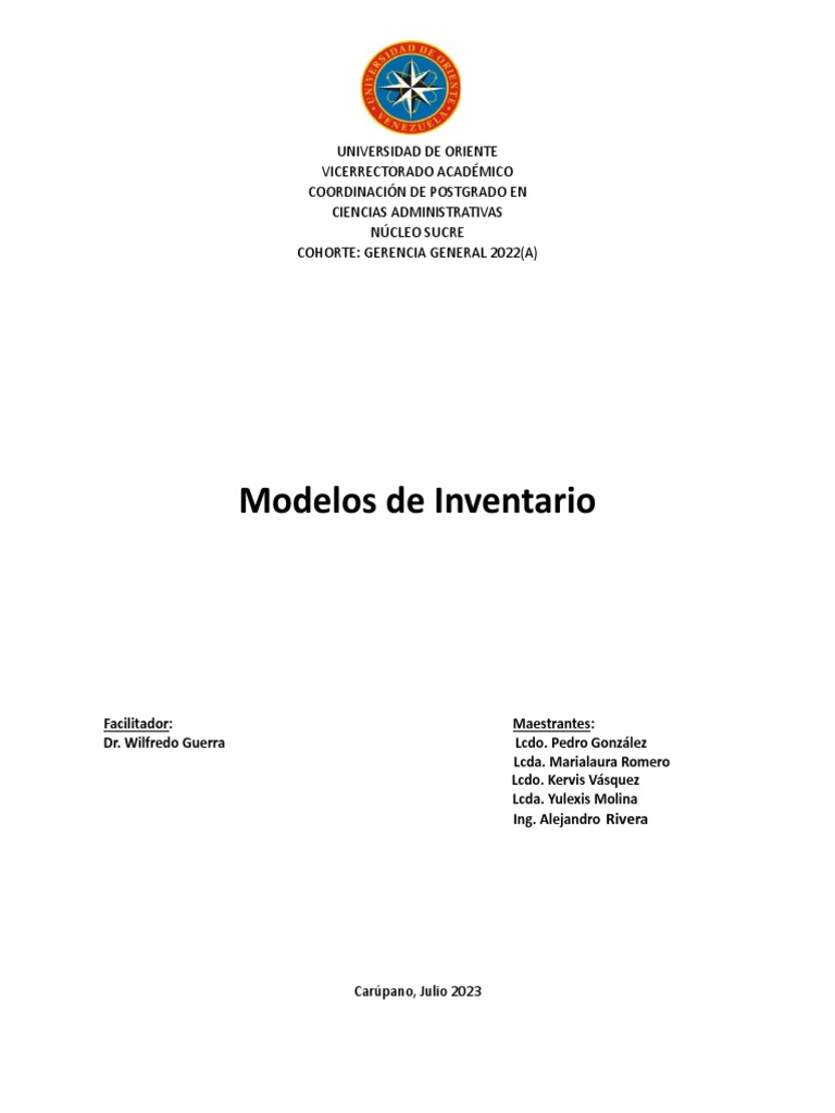 Modelos de Inventario I | PDF