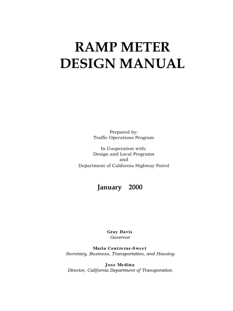 Caltrans Ramp Meter Design Manual | PDF | Interchange (Road) | Lane