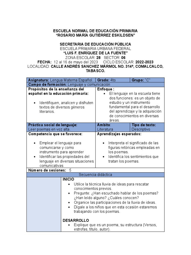 Copia de Planeación Semana Del 12 Al 16 de Mayo | PDF | Rectángulo ...