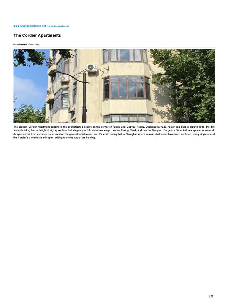The Cordier Apartments: Art Deco Elegance | PDF