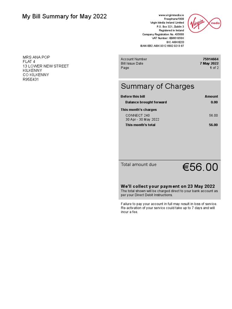 Summary of Charges: My Bill Summary For May 2022 | PDF | Debit Card ...
