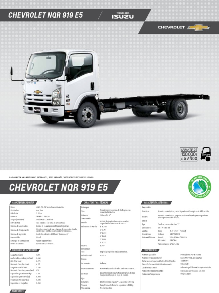 NQR 919 E5 Catalogo | PDF | Coche | Máquinas