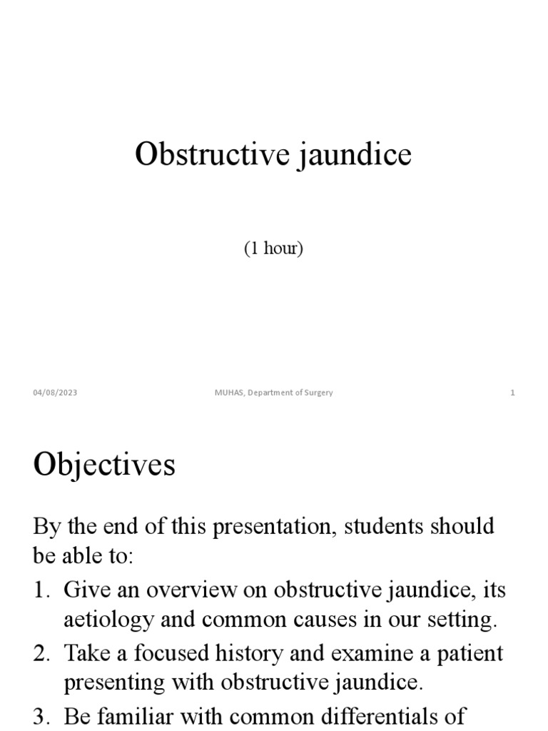 Obstructive Jaundice | PDF | Gallbladder | Abdomen