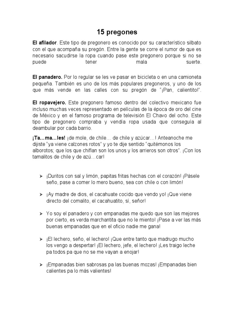 15 Pregones | PDF